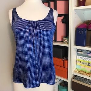 Tops | Preppy Polka Dots Built In Bra Silky Strap Tank | Poshmark